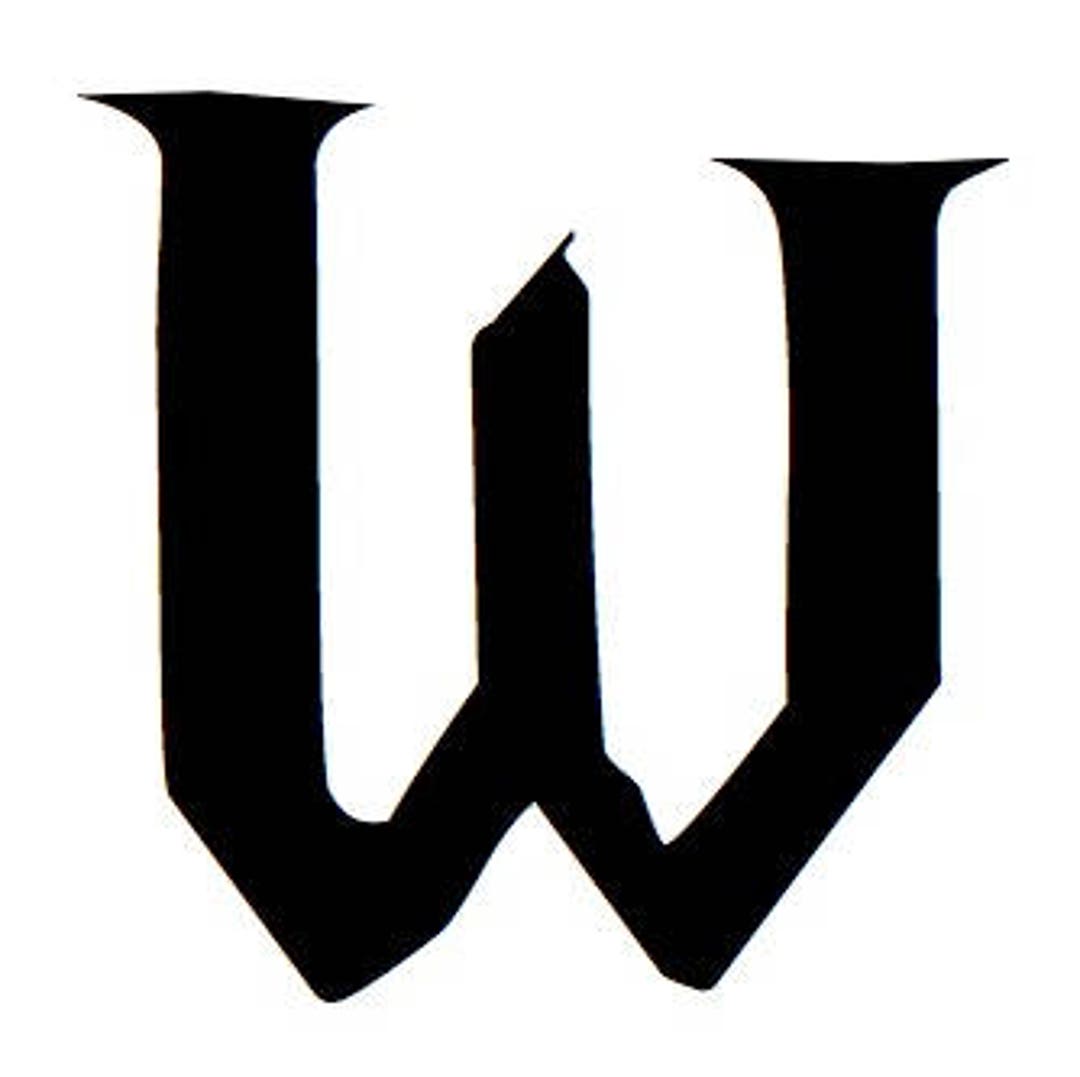 Letter W Stencil Made From 4 Ply Mat Board-wizard Font - Etsy