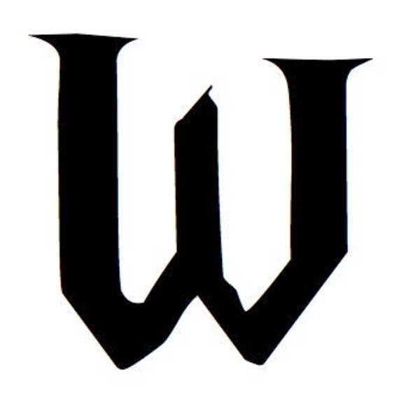 Letter W Stencil Made From 4 Ply Mat Board-wizard Font | Etsy