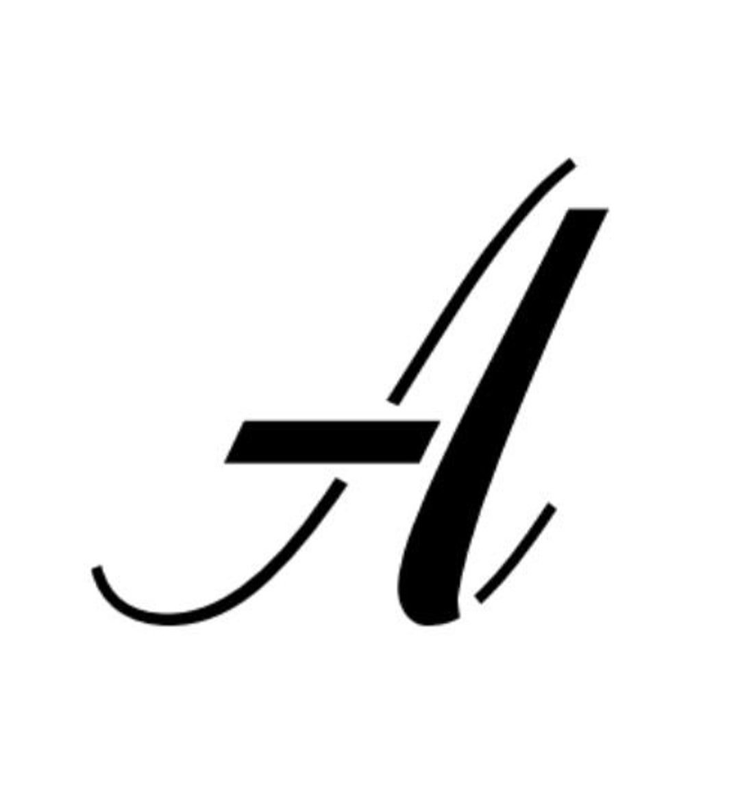 Script Font Letter Stencils Made From 4 Ply Mat Board-choose Your Size ...