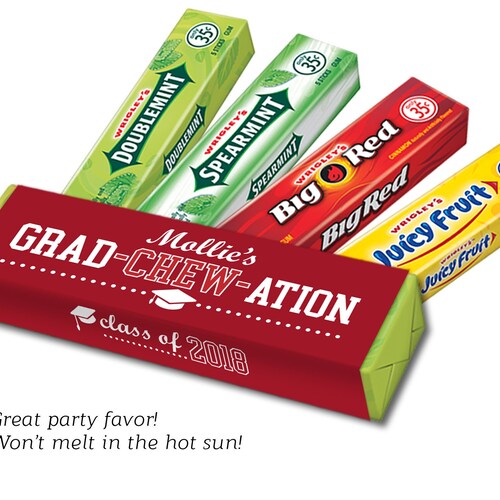 Grad-chew-ation Graduation Party Favor Custom Gum Wrapper - Etsy