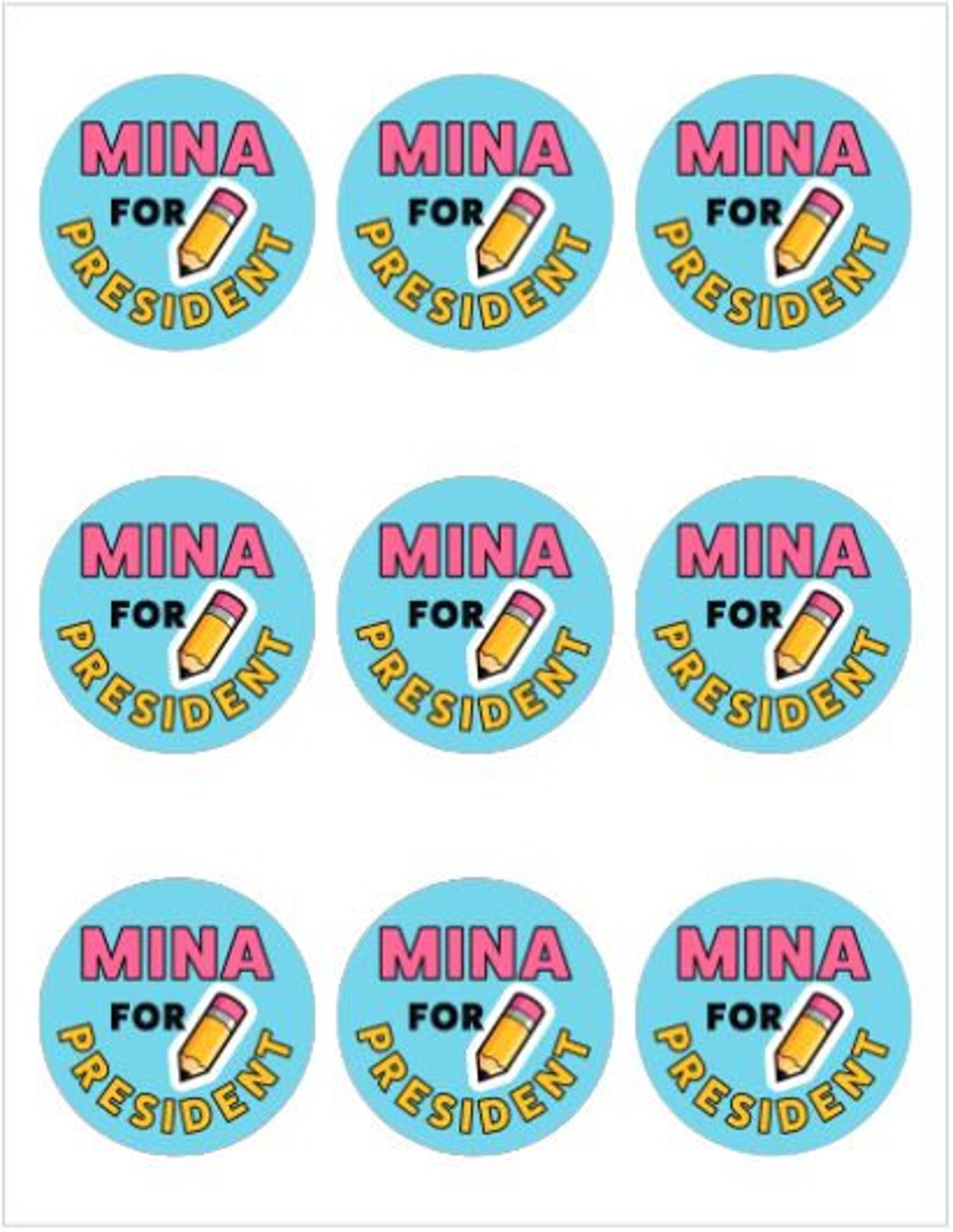 Campaign Election "write Choice" Pencil Topper Tags – Personalized ...