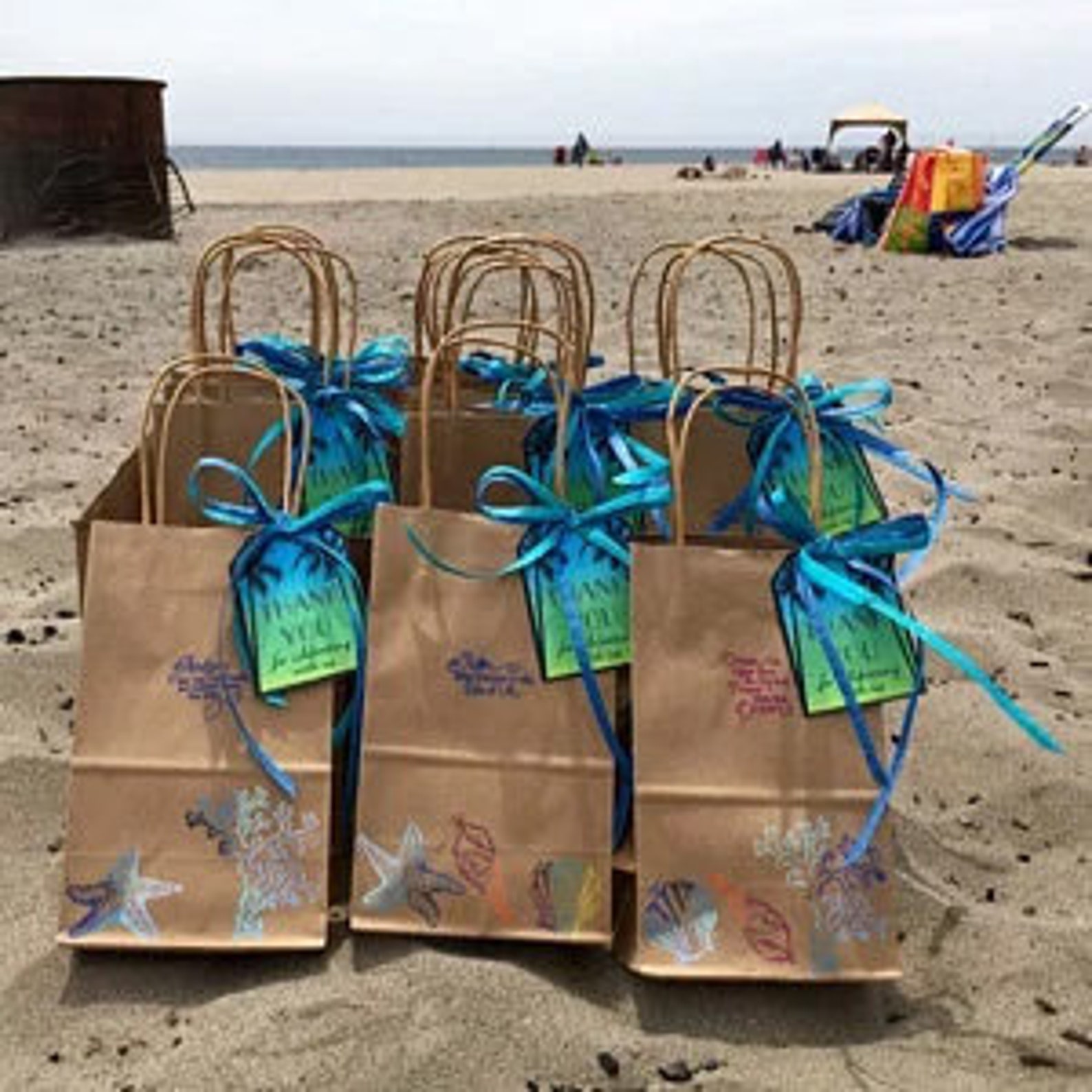 Beach Birthday Party Favor Tags / Beach Party Tags / Beach Thank You ...