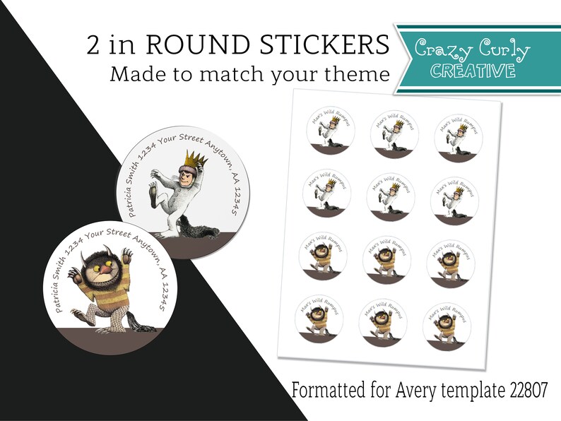 Where the Wild Things Are 2in Round Stickers Custom Printable - Etsy