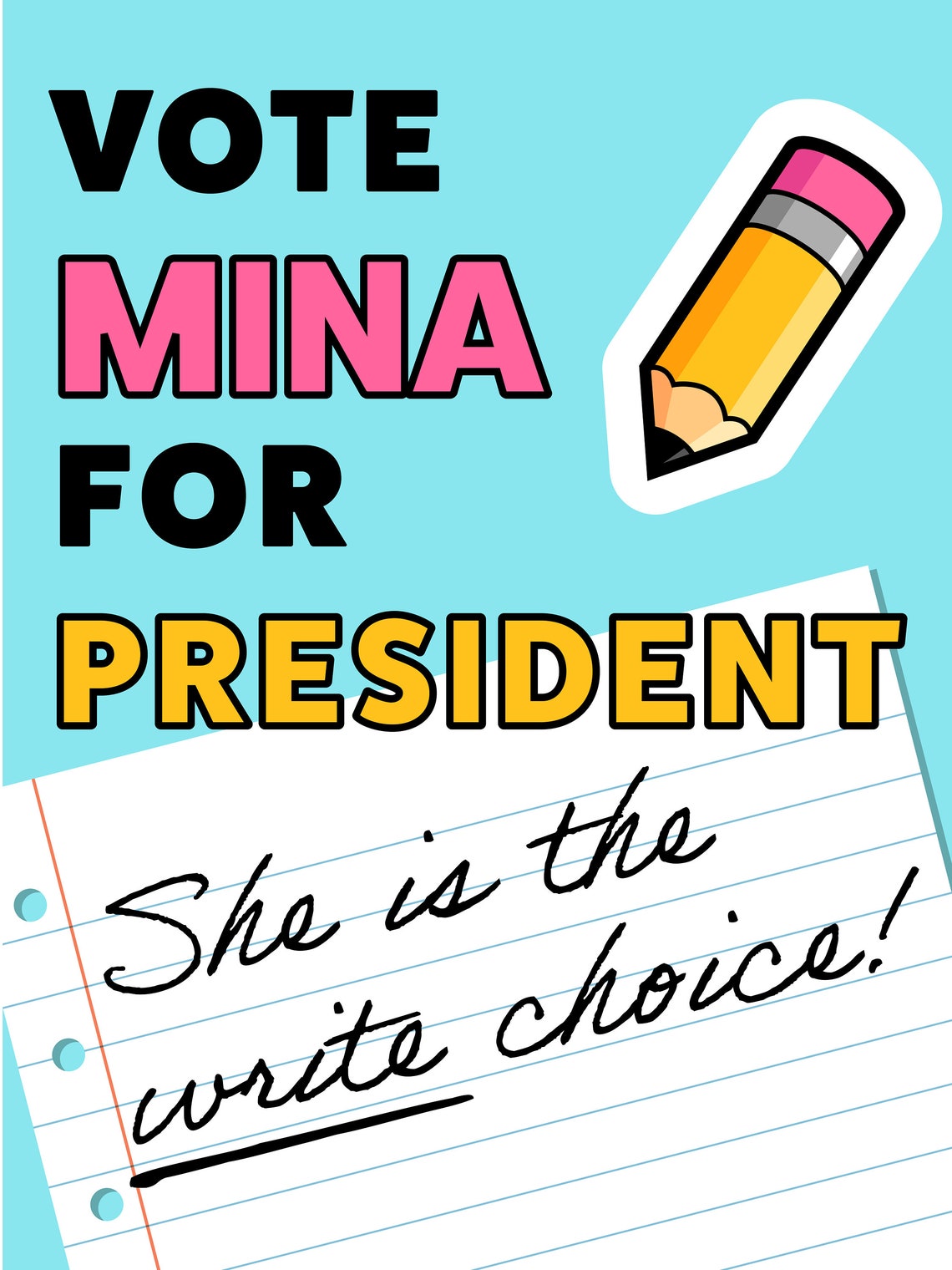 School Election write Choice Poster // Printable | Etsy