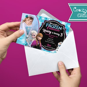 Frozen Anna and Elsa Invitation, FREE Thank You Card, Frozen Birthday ...