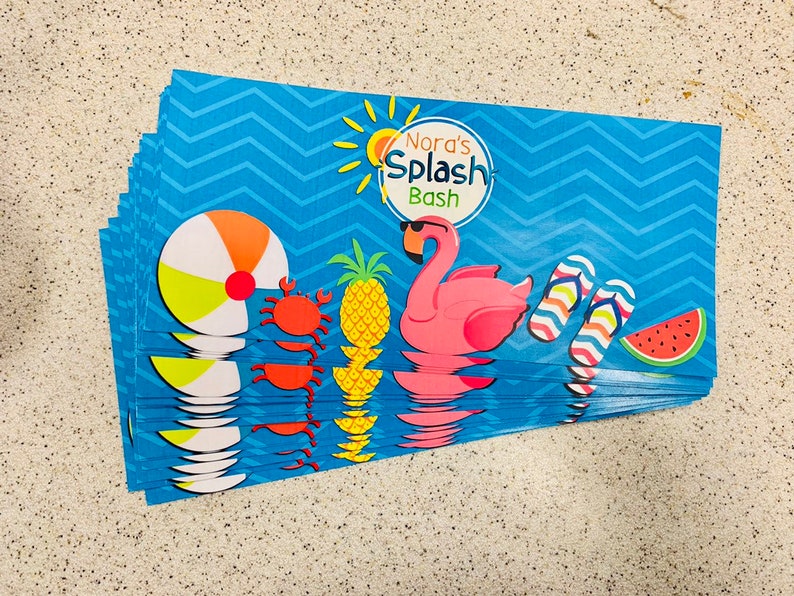Splash Party Personalized Juice Box Wrappers / Splash Bash Custom Party ...