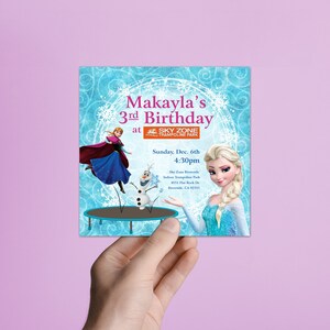 Frozen Jump Party Birthday Invitation- Frozen Trampoline Party- Anna ...