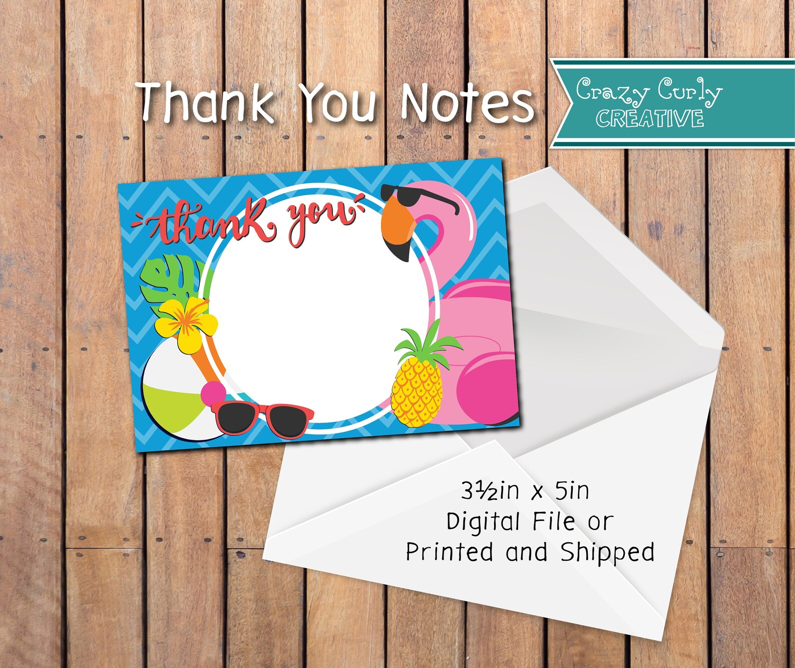 Splash Party Thank You Card Pool Party Note Card - Etsy