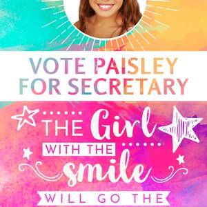 The Girl With the Smile School Campaign Poster // 18x24 Colorful ...