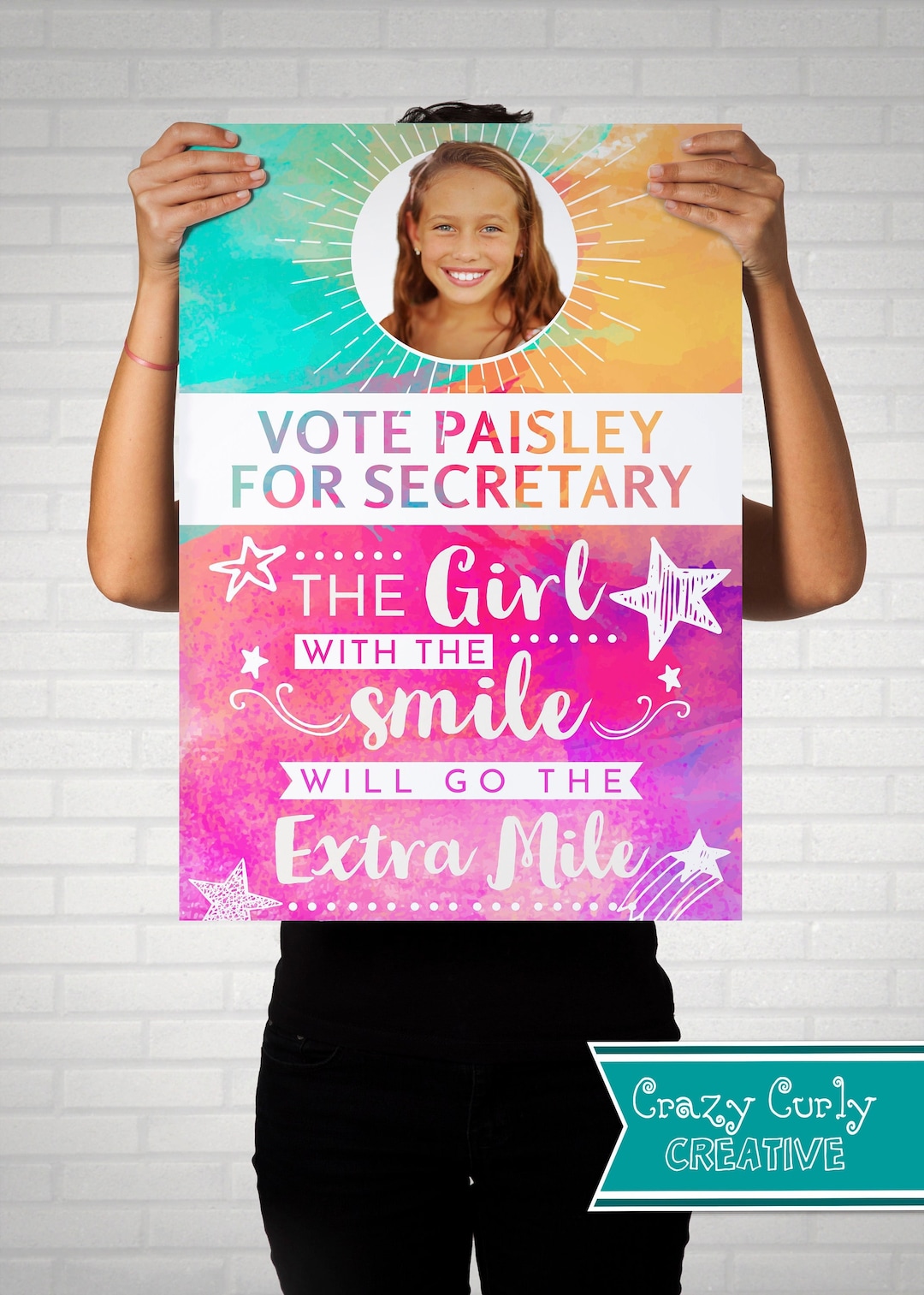 Vote for the Girl With the Smile School Election Poster // 18x24 ...
