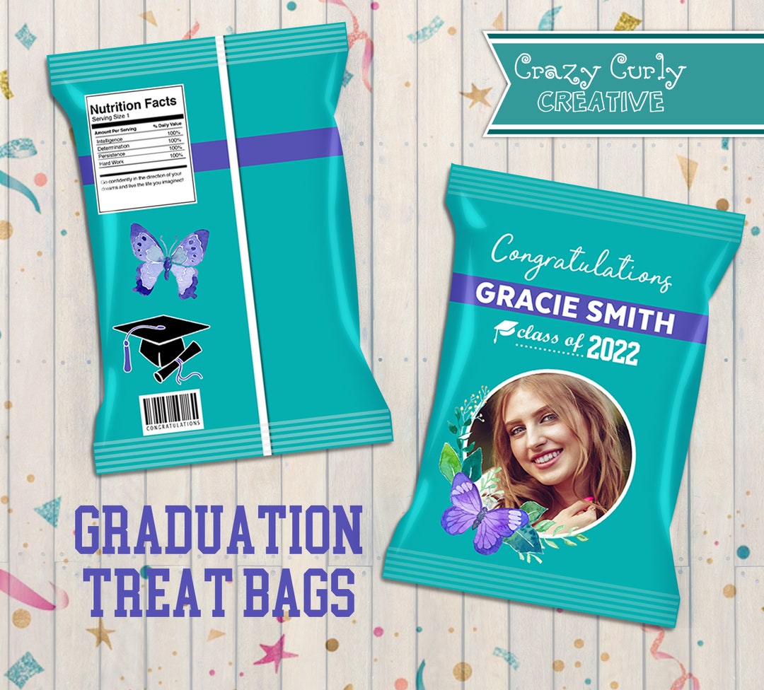 Graduation Party Treat Bags / Congratulations Pretty Butterfly Grad ...