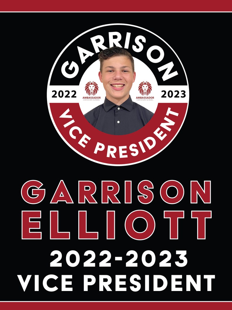 School Election Poster // 18x24 Campaign Sign // Customized Poster ...