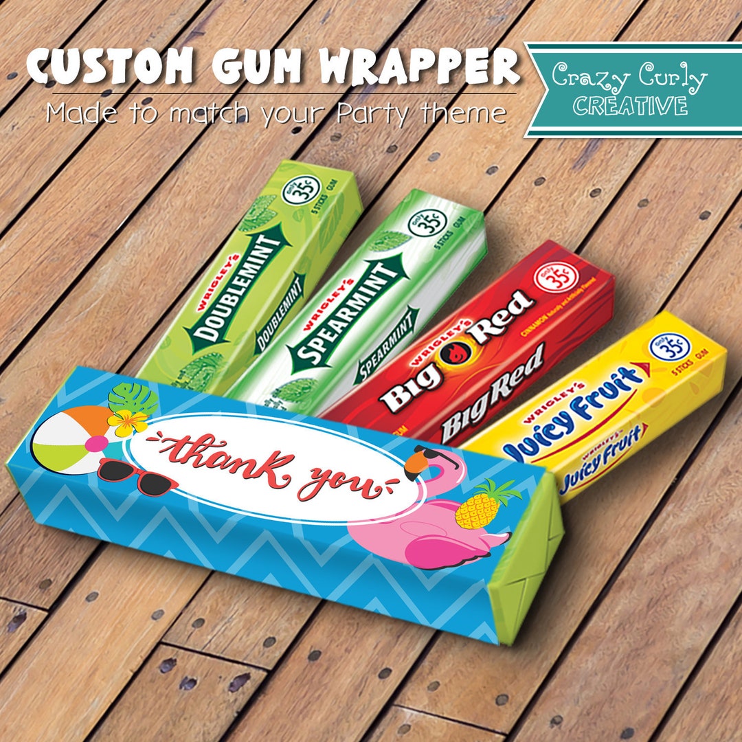 Splash Party Favor | Custom Gum Wrapper | Printable Label | Gum ...
