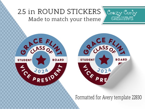 Custom Stickers 2 1/2in Round Avery Labels 22830 Party - Etsy