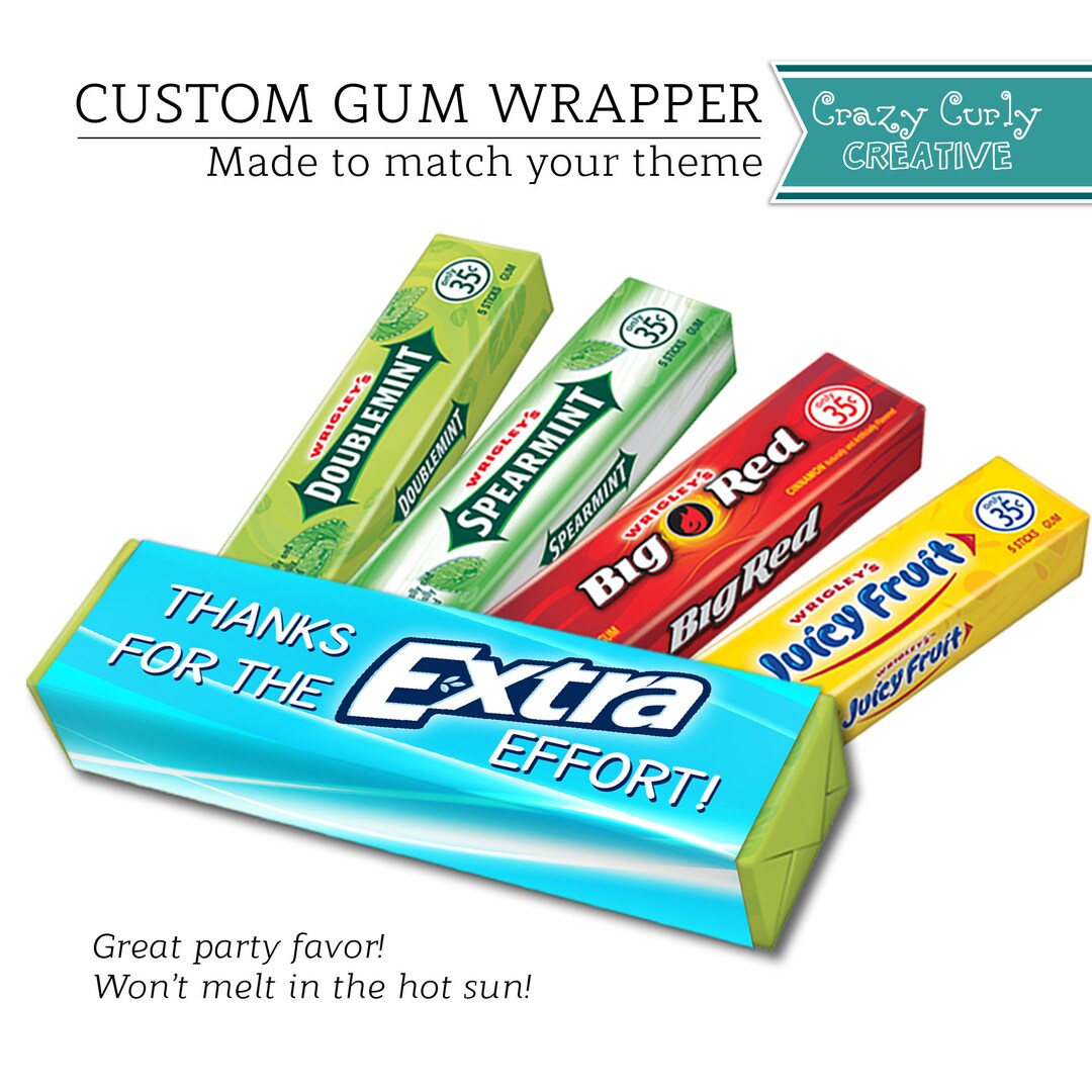 Thanks for the Extra Effort Gift | Custom Gum Wrapper | Employee ...