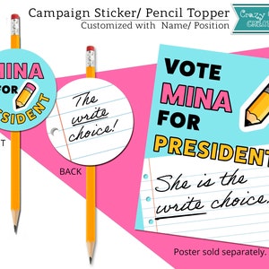 Campaign Election "write Choice" Pencil Topper Tags – Personalized ...