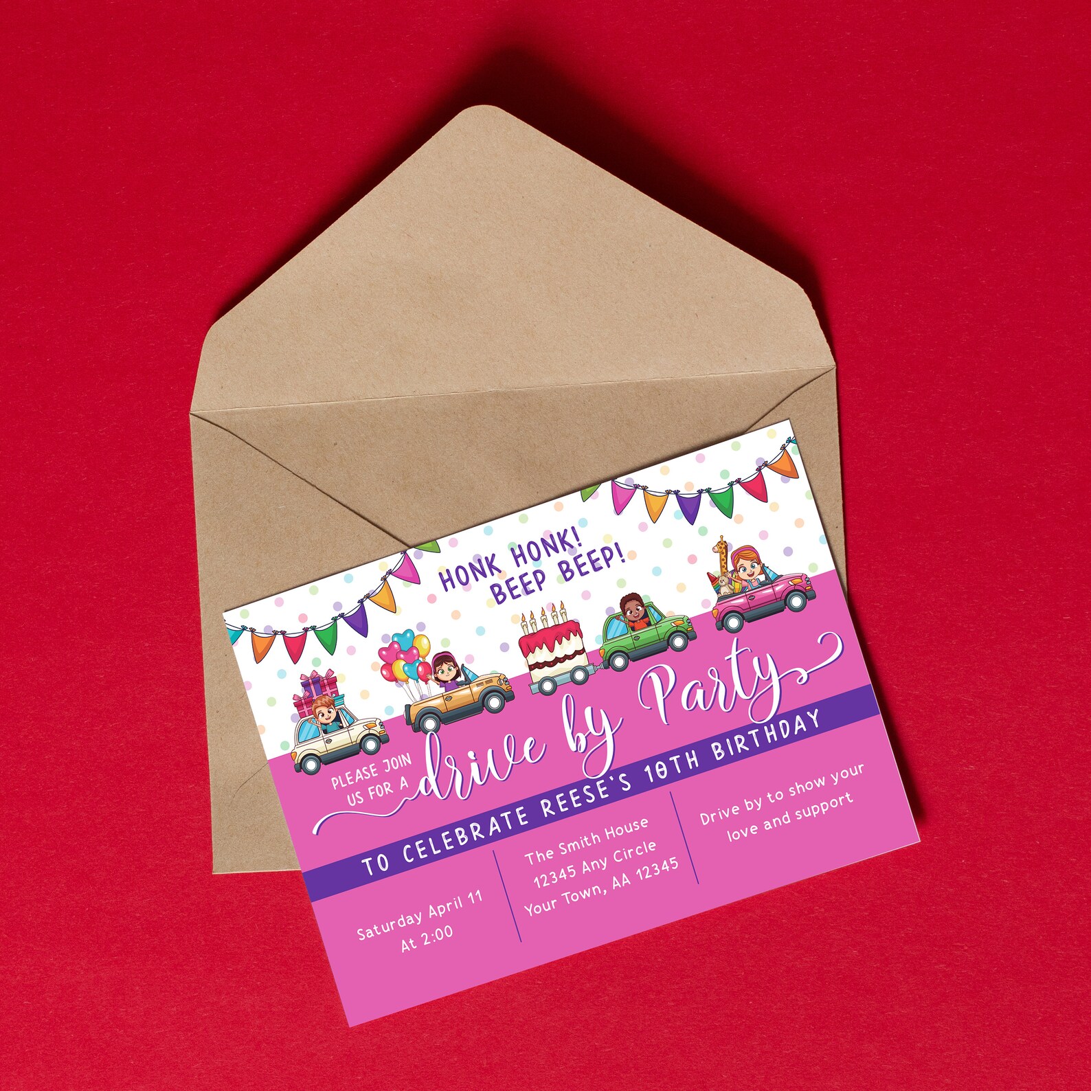 Pink Drive by Birthday Parade Social Distancing Party | Etsy