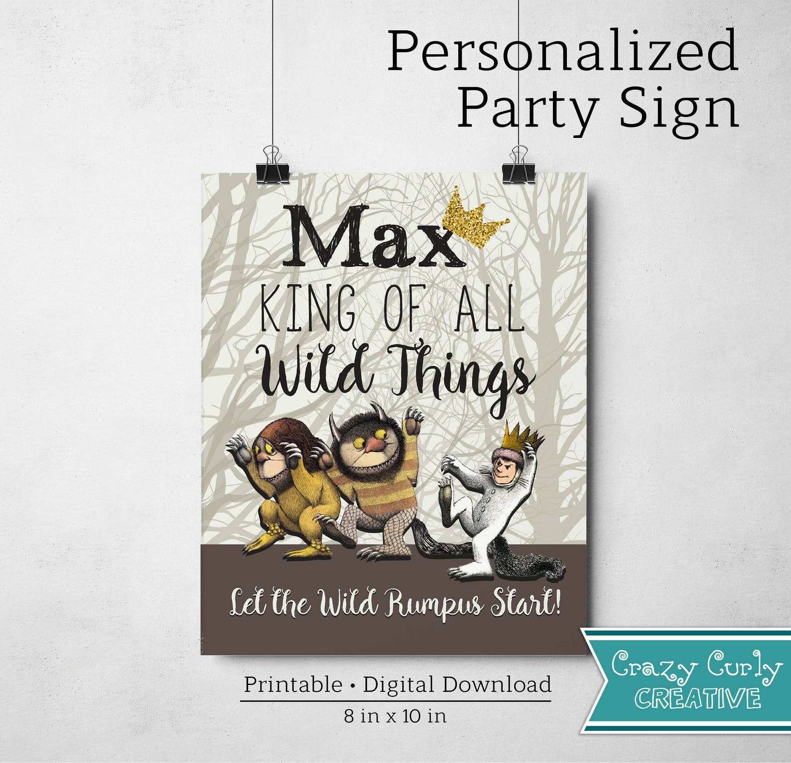 Where the Wild Things Are Personalized Party Sign // Wild Things Party ...