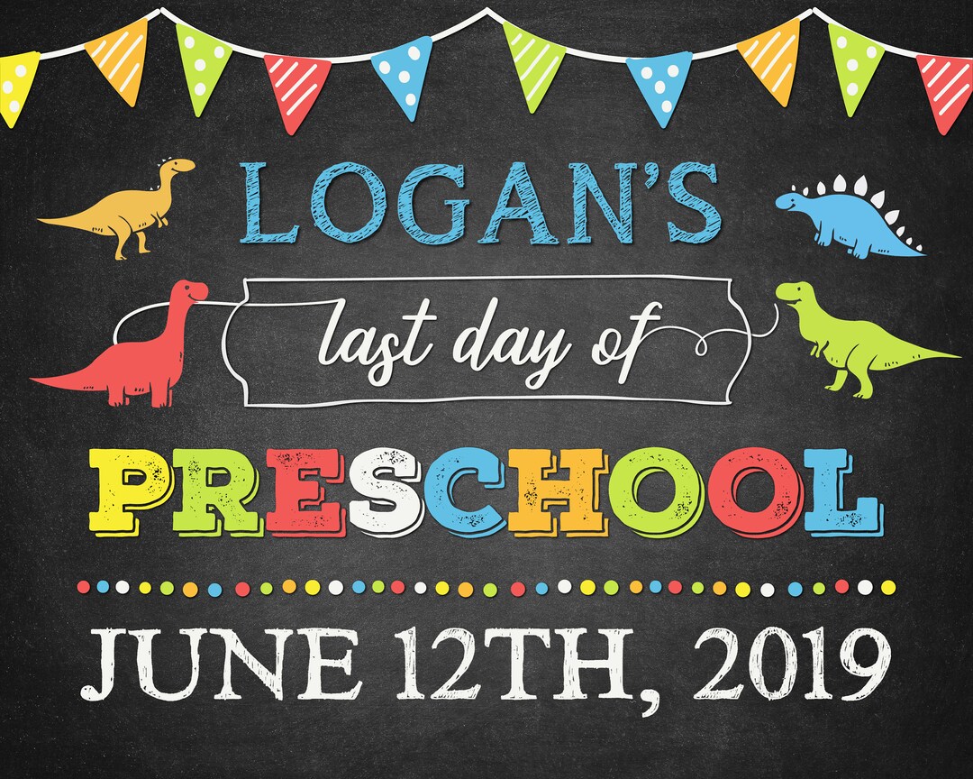 Last Day of School Sign - School Photo Prop - Boy Chalk School Sign ...