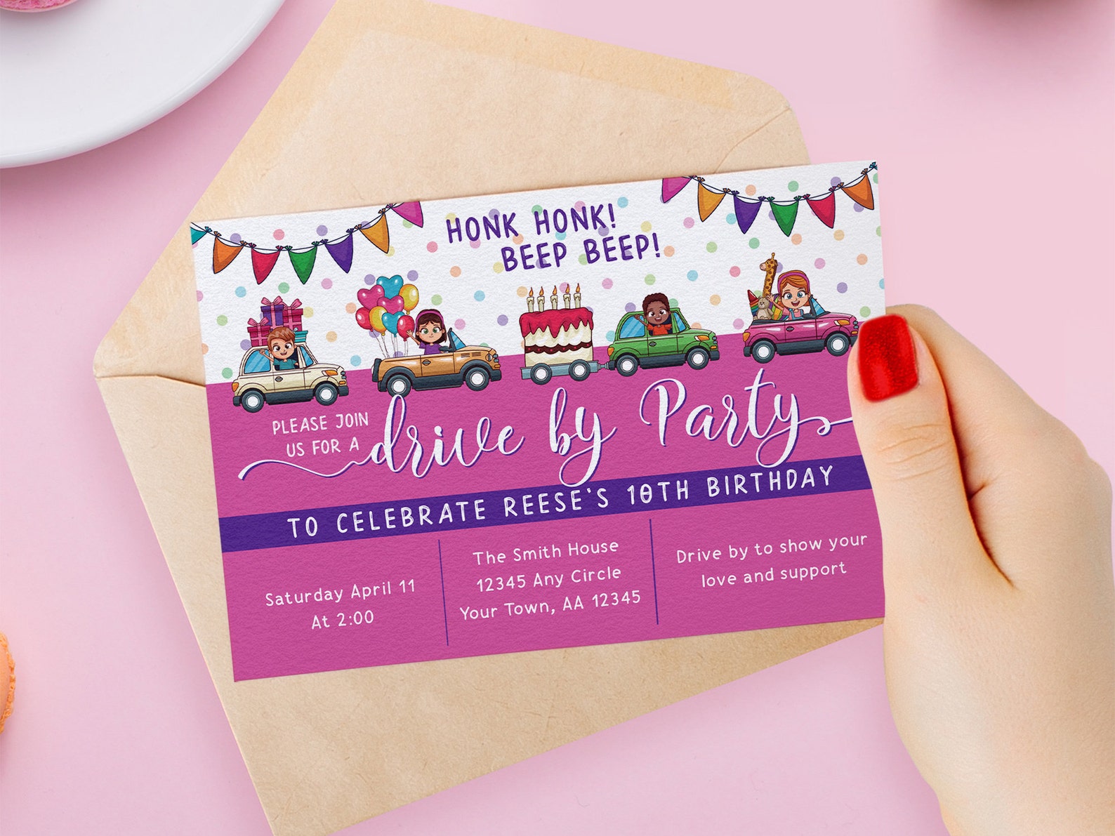 Pink Drive by Birthday Parade Social Distancing Party | Etsy