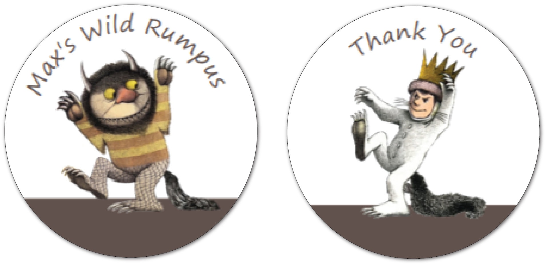 Where The Wild Things Are 2in Round Stickers Custom Printable | Etsy