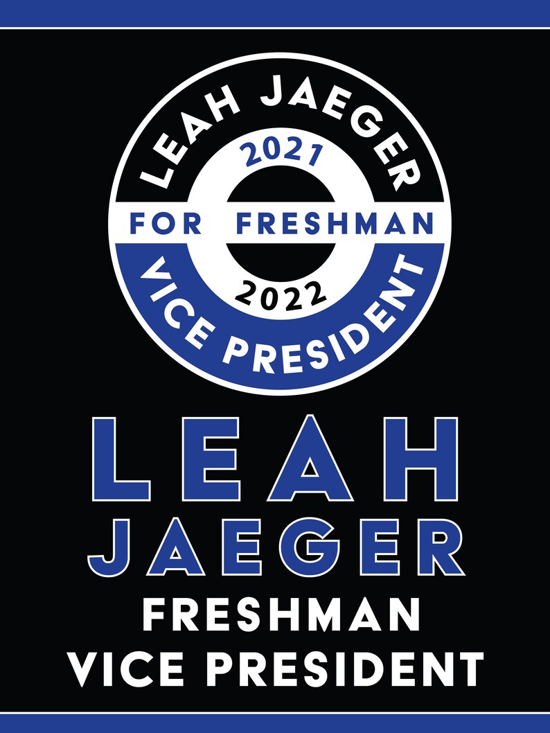 School Election Poster // 18x24 Campaign Sign // Customized | Etsy