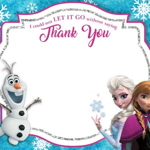 Frozen Thank You Card- 3.5x5in- Folded or Flat- Printed and Shipped - Etsy