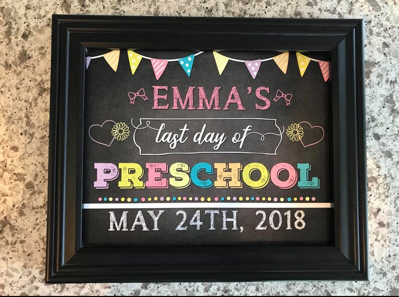 Last Day of School Sign School Photo Prop Boy Chalk School - Etsy