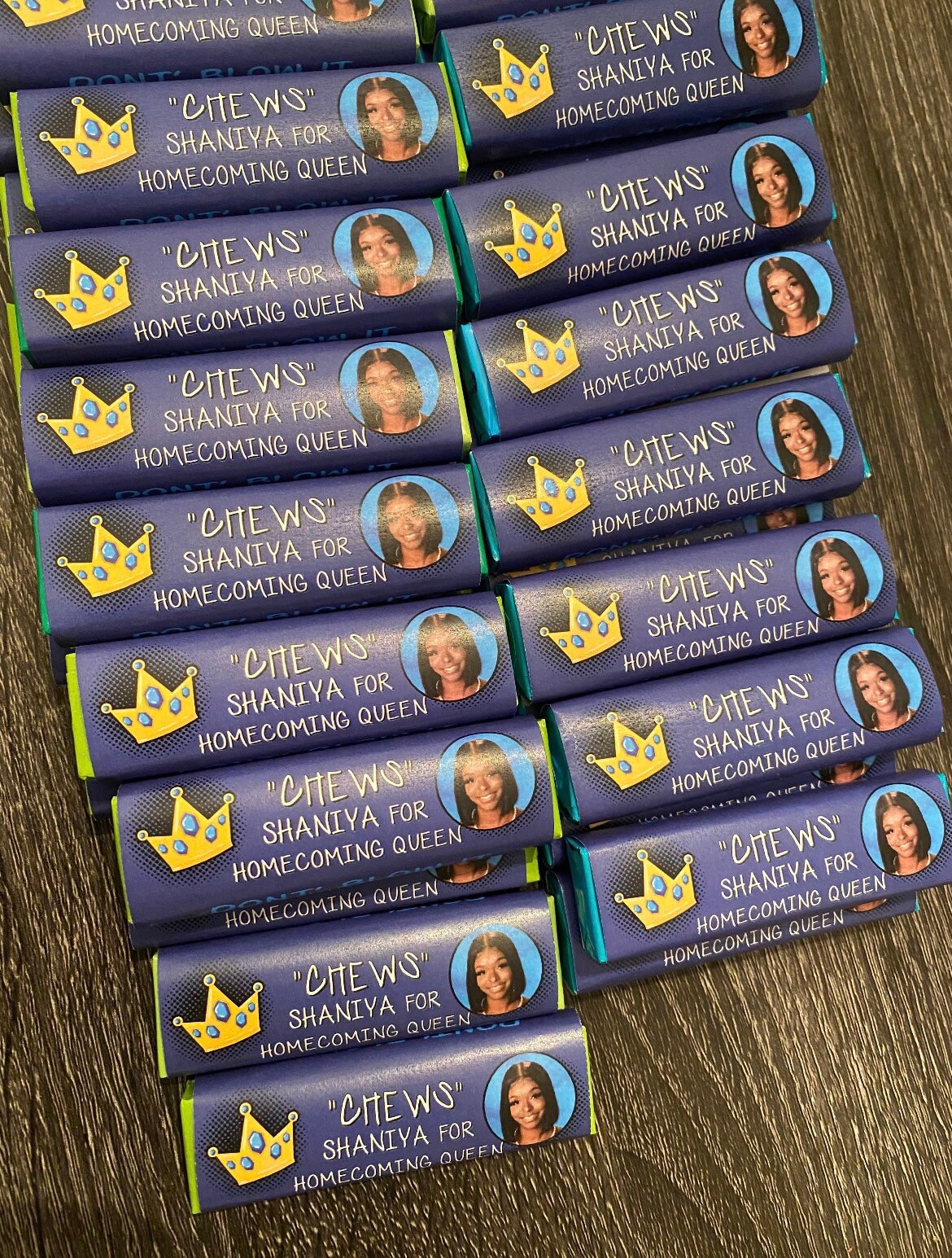 Prom Queen Campaign Hand Out, Custom Gum Wrapper, Printable Bubble Gum ...