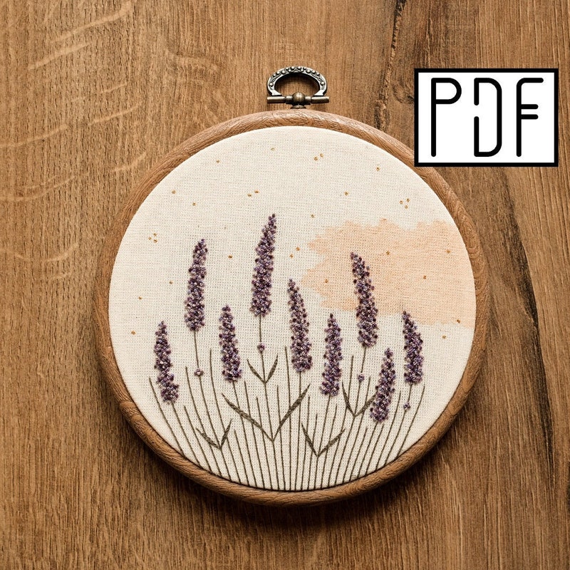 Lavender Hand Embroidery Pattern - Etsy