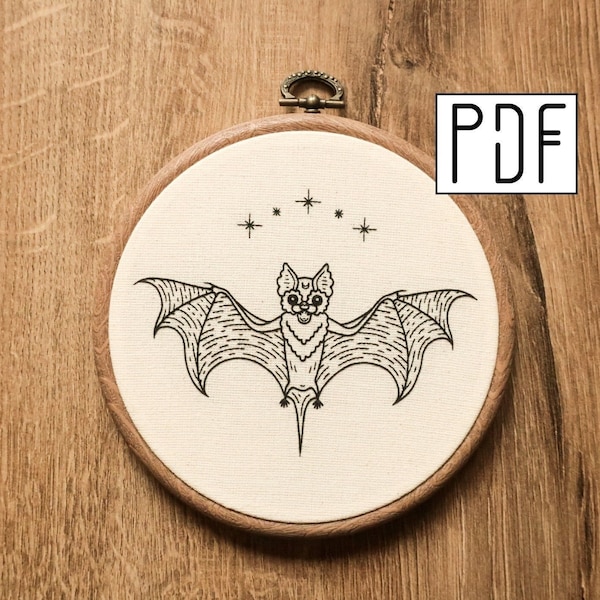 Bat Embroidery - Etsy
