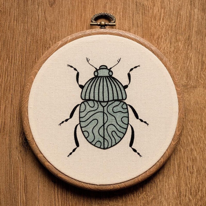 Beetle Embroidery - Etsy