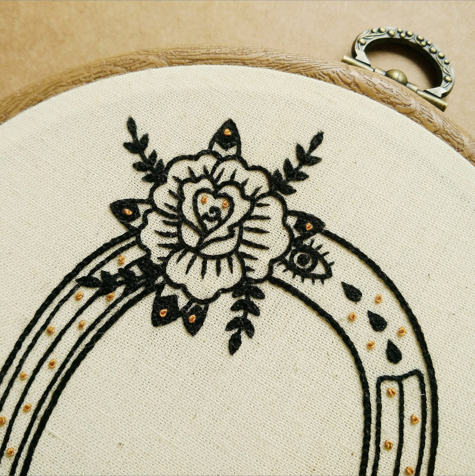 Digital PDF Pattern Horseshoe With Rose Hand Embroidery | Etsy