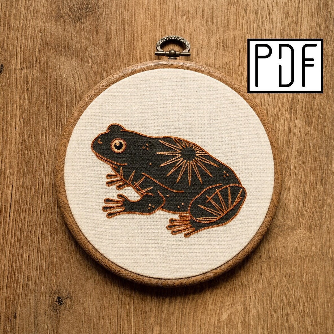 Digital PDF - Celestial Frog Hand Embroidery Pattern (digital Download ...