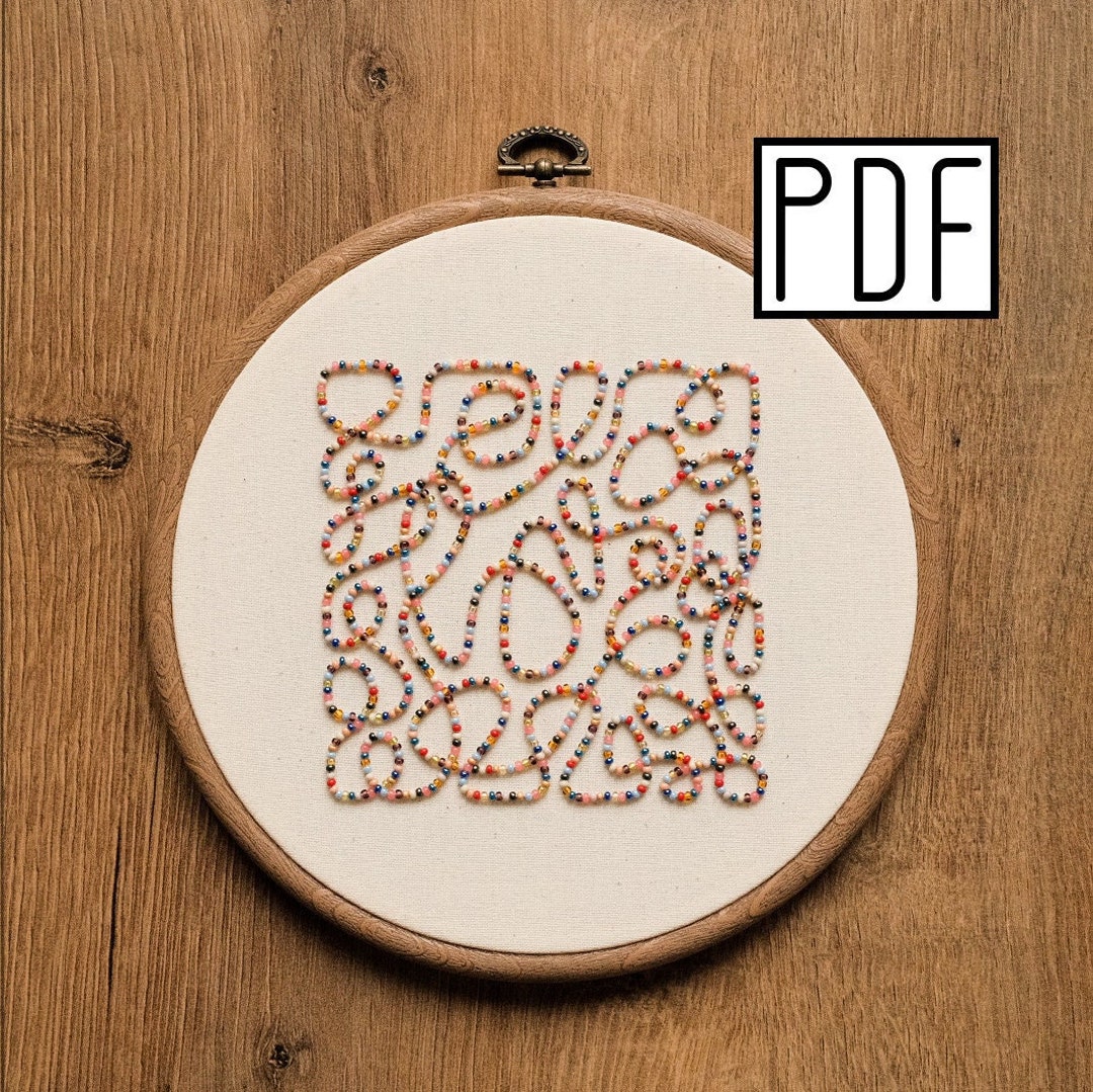 Digital PDF - Abstract Love Maze Hand Embroidery and Beading Pattern ...