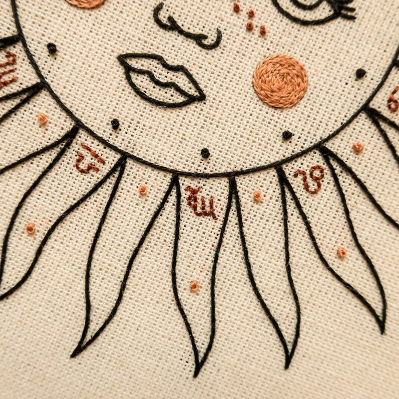 Three Eyed Sun With Zodiac Sign Details modern Hand - Etsy
