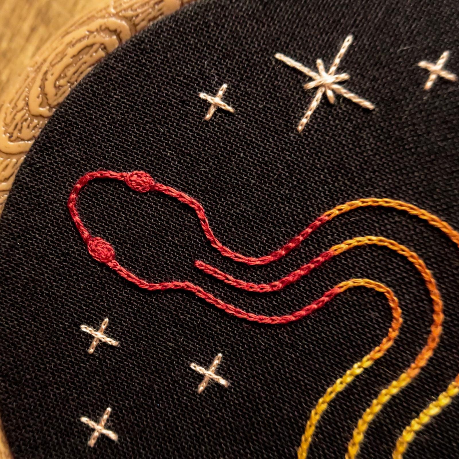 Digital PDF - Galaxy Rainbow Snake Hand Embroidery Pattern (digital ...