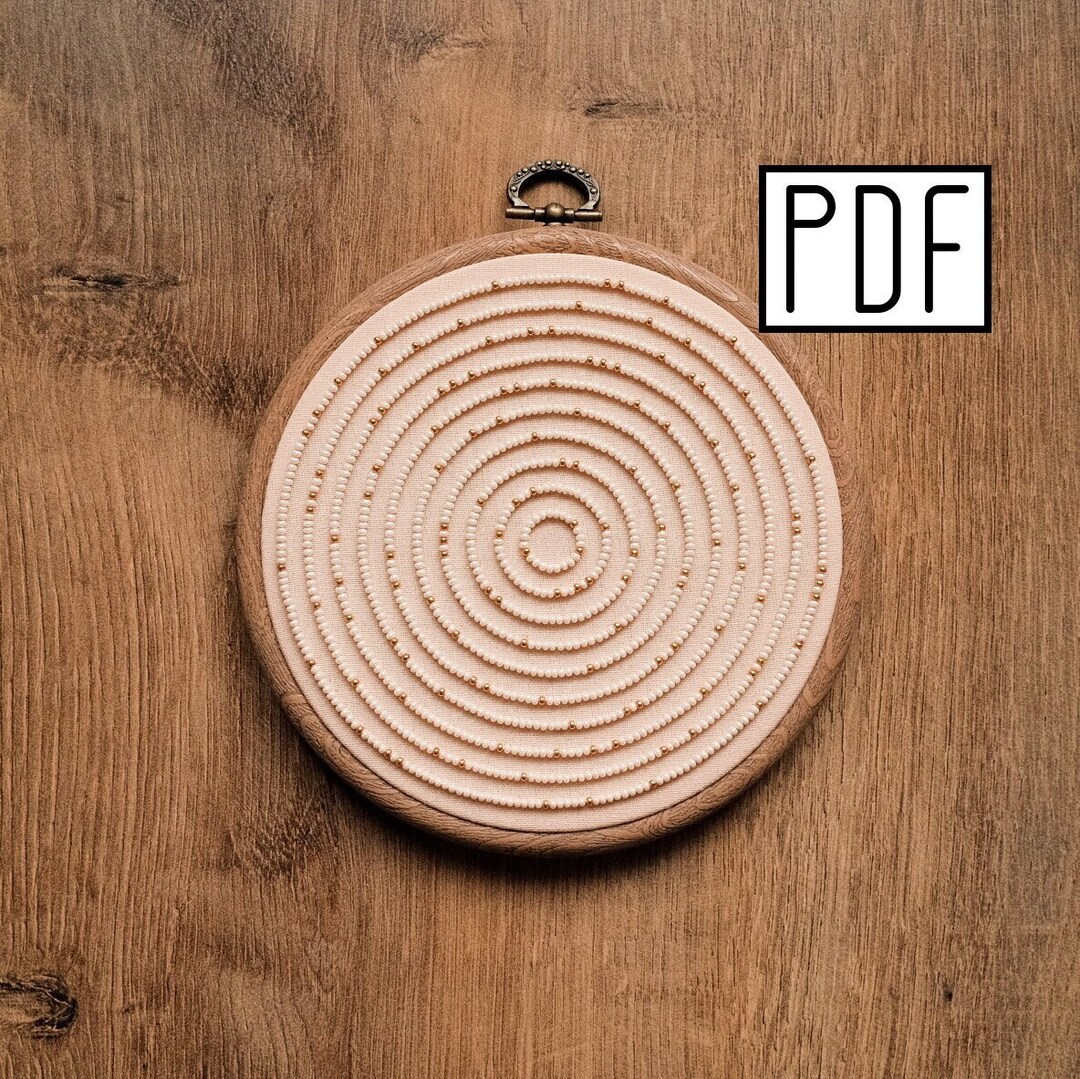 Digital PDF Pattern - Bead Circle Hand Embroidery Pattern (PDF Modern ...
