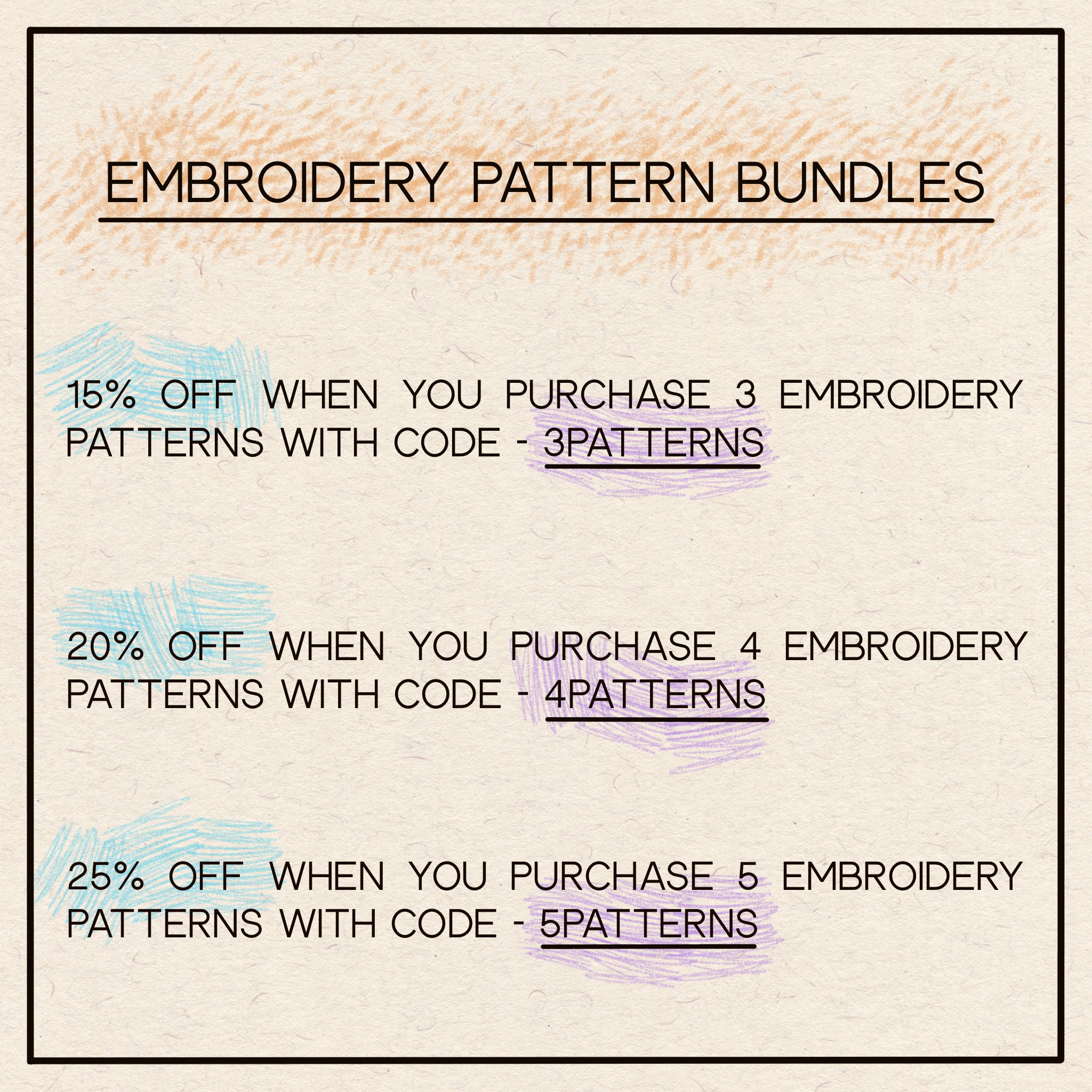 Digital PDF - Colorful Lines Hand Embroidery Pattern (digital Download ...