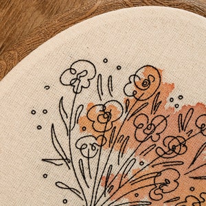 Abstract Flower Bouquet Hand Embroidery Hoop Art: Modern Wall Decor - Etsy