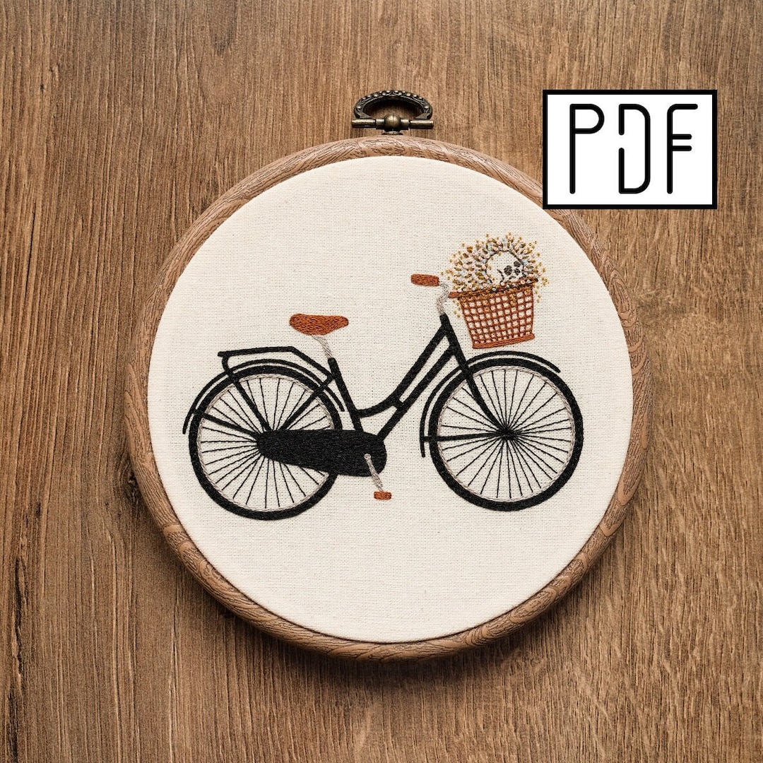 Digital PDF - Bicycle Hand Embroidery Pattern (digital Download ...