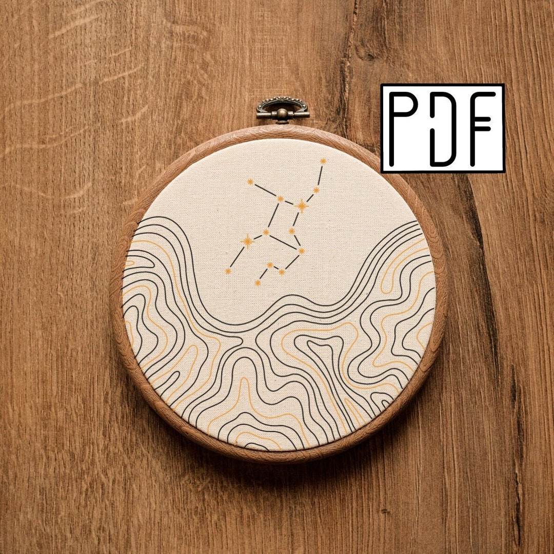 VIRGO Digital PDF Pattern - Virgo Constellation Abstract Hand ...