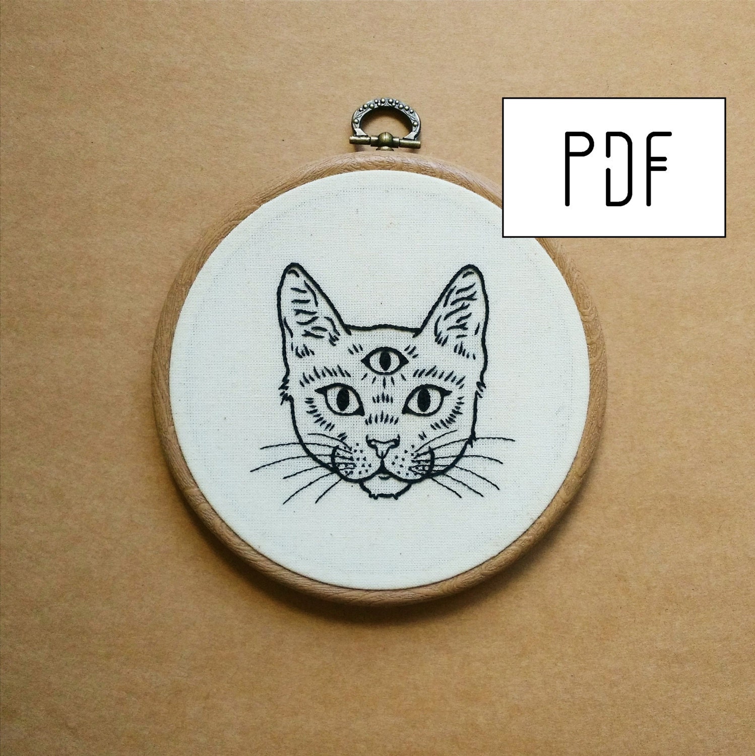 Craft Supplies & Tools Weaving & Tapestry Kitty embroidery pattern Mini ...