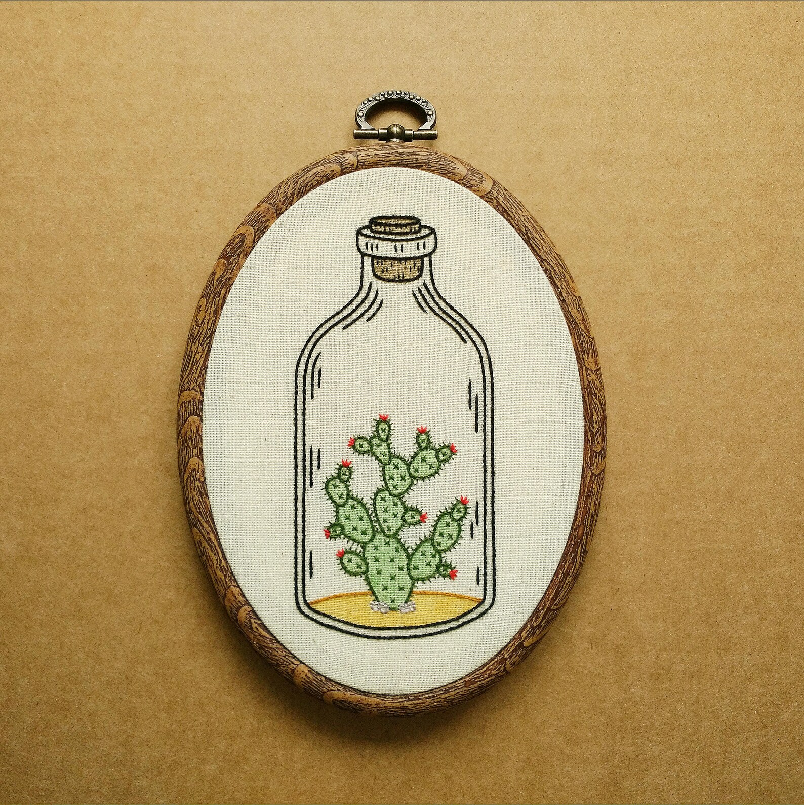 Digital PDF Pattern Cactus in a Bottle Hand Embroidery - Etsy