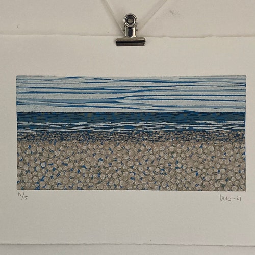 Original Print Linocut Print Sea Linocut Beach Landscape - Etsy