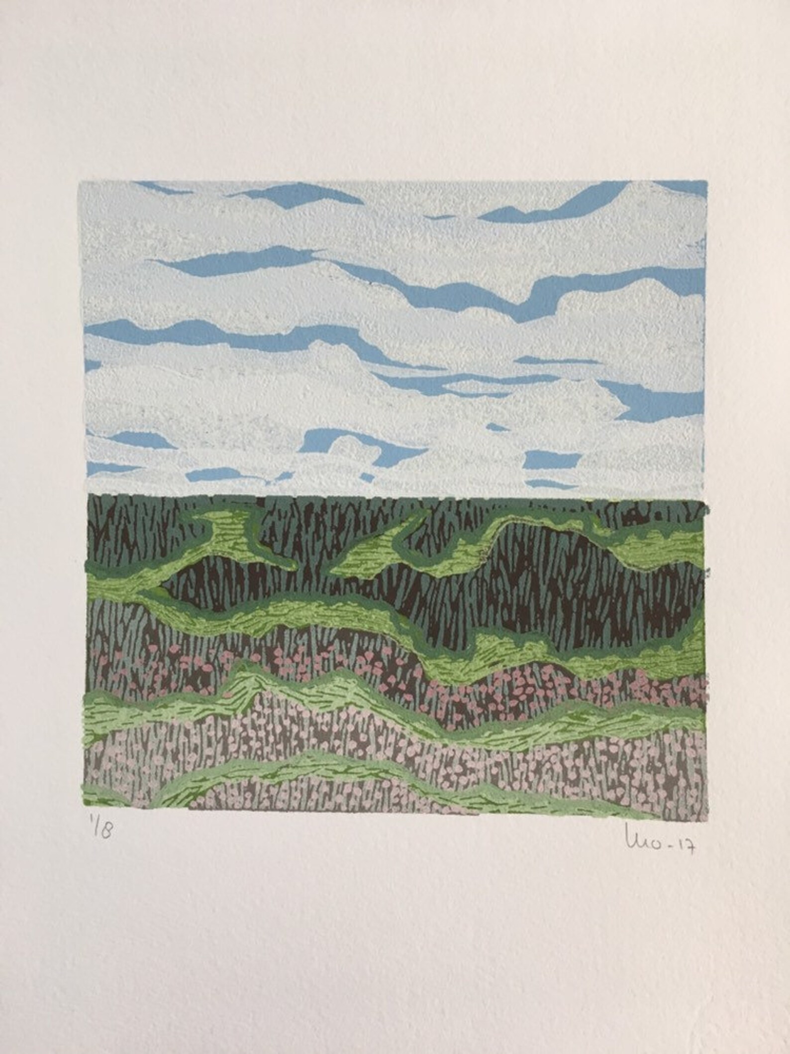 Linocut Art Print Modern Linocut Abstract Landscape | Etsy