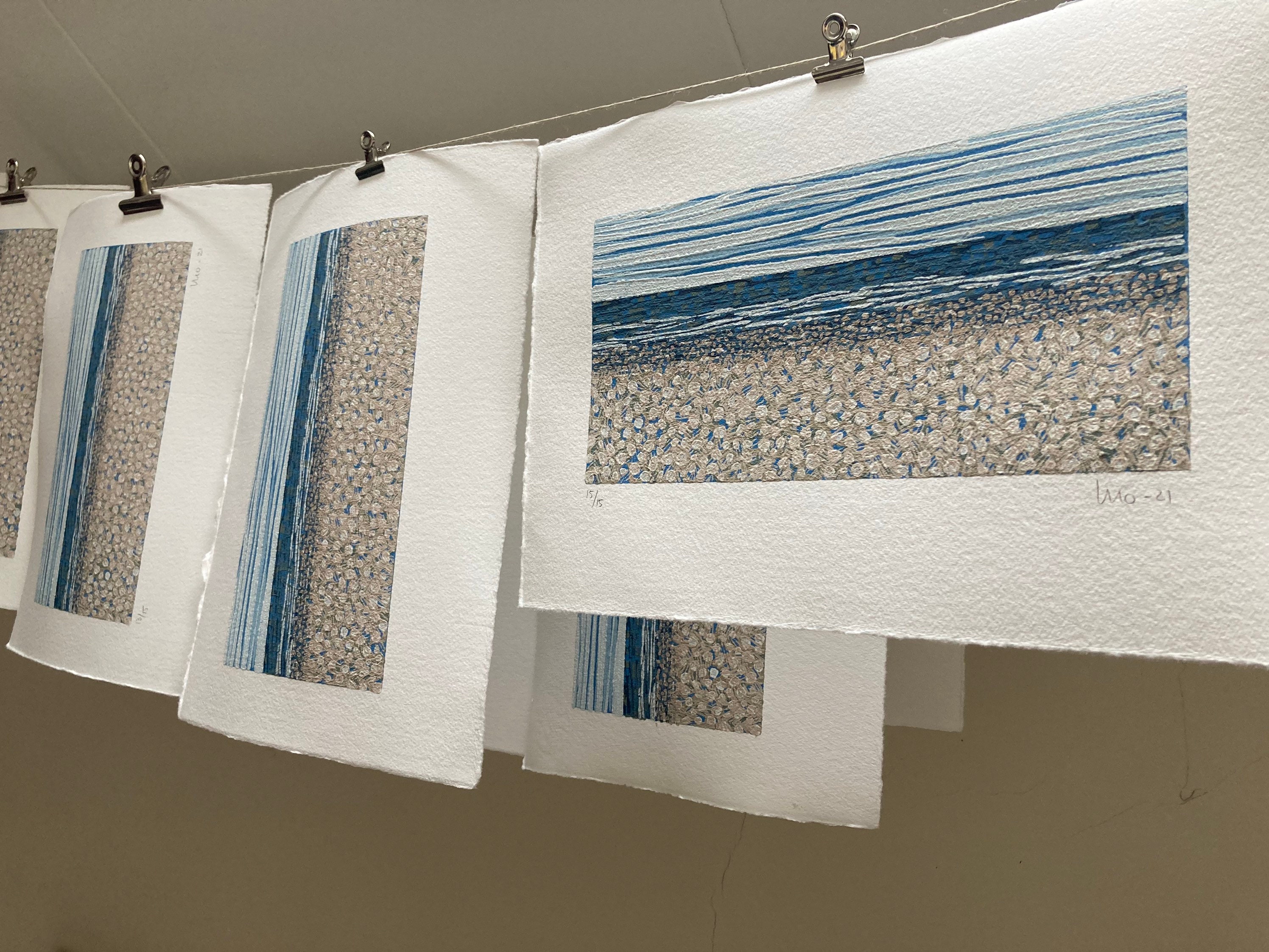 Original Print Linocut Print Sea Linocut Beach Landscape - Etsy