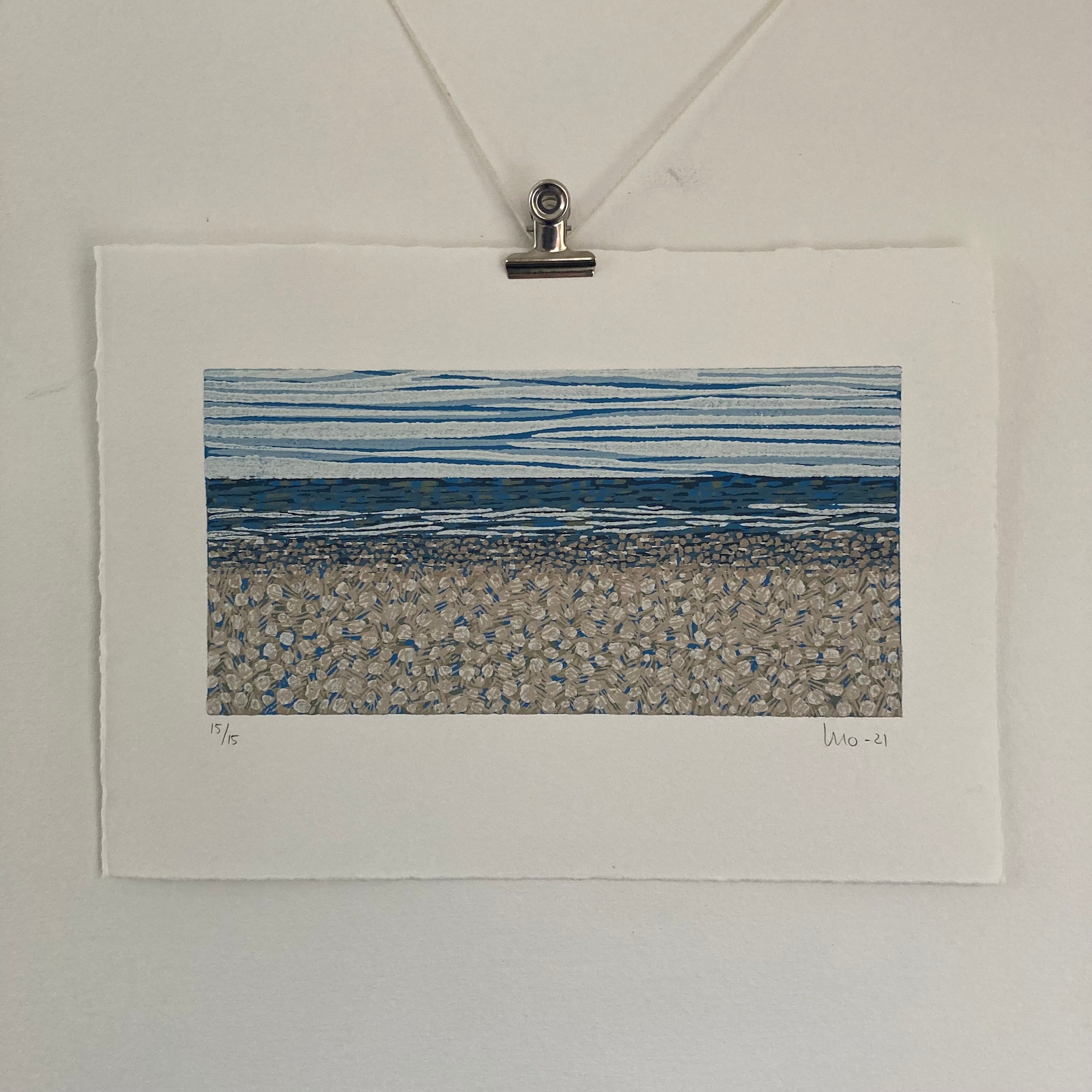 Original Print Linocut Print Sea Linocut Beach Landscape | Etsy