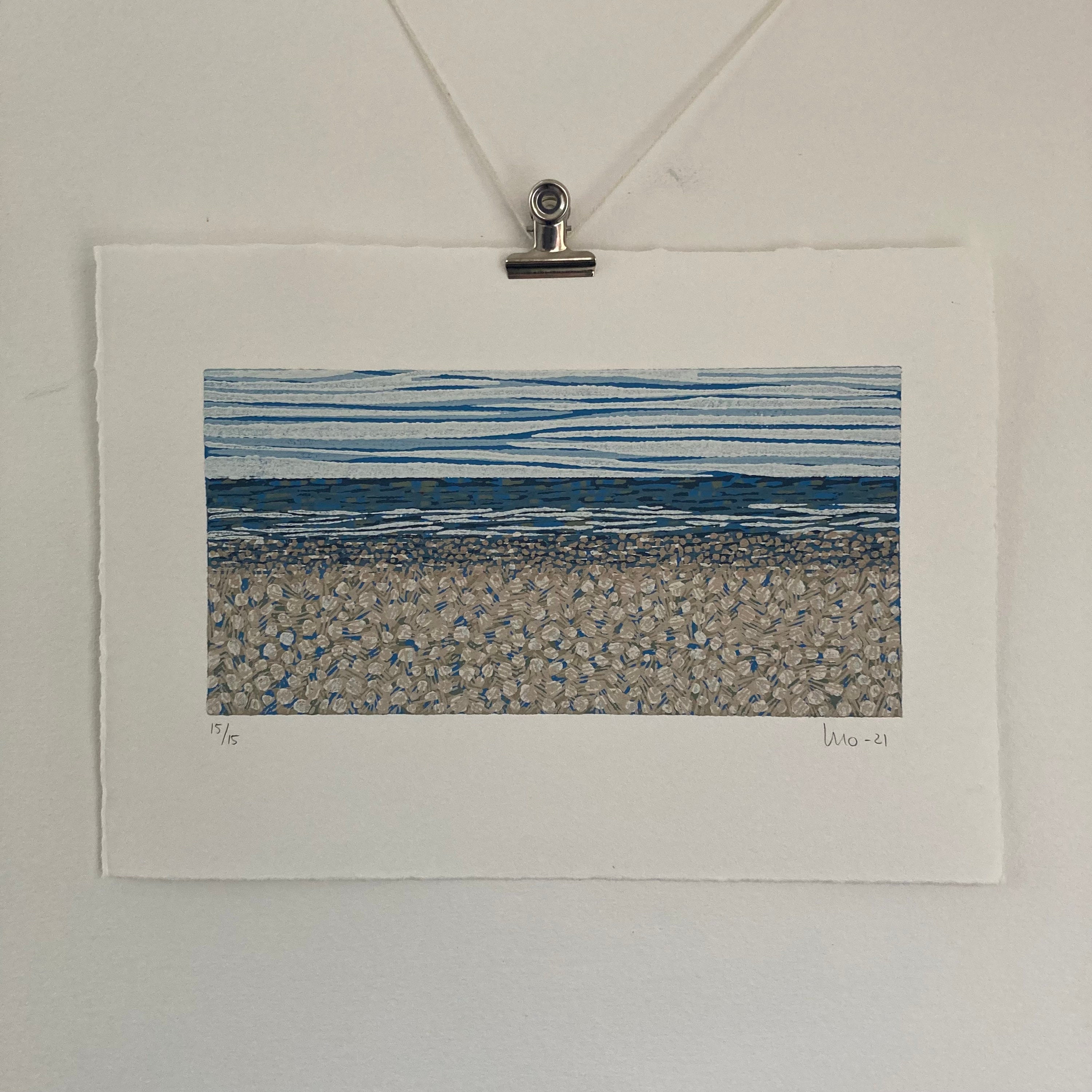 Original Print Linocut Print Sea Linocut Beach Landscape - Etsy