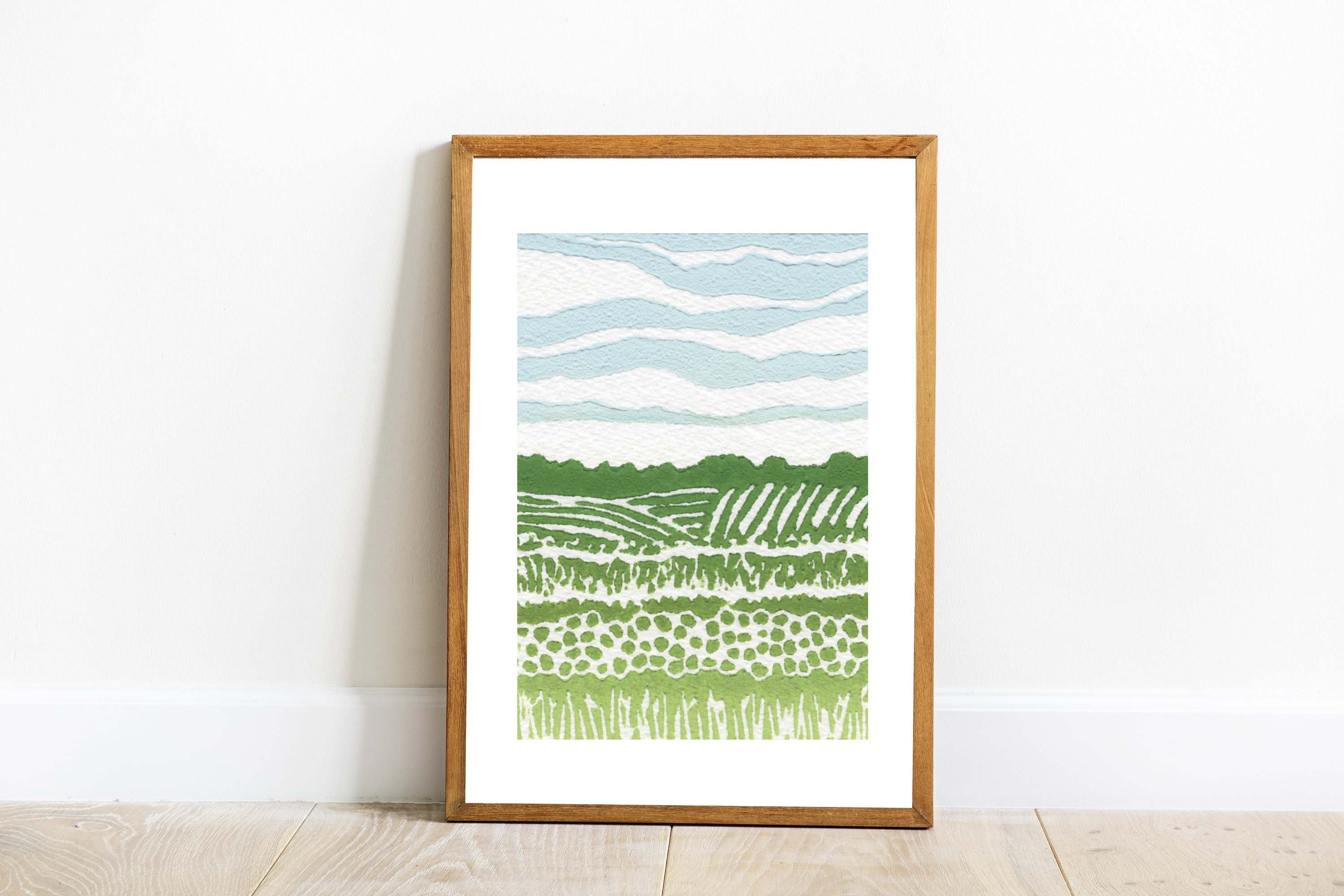 Small Linocut Green Landscape Abstract Original Lino Print - Etsy